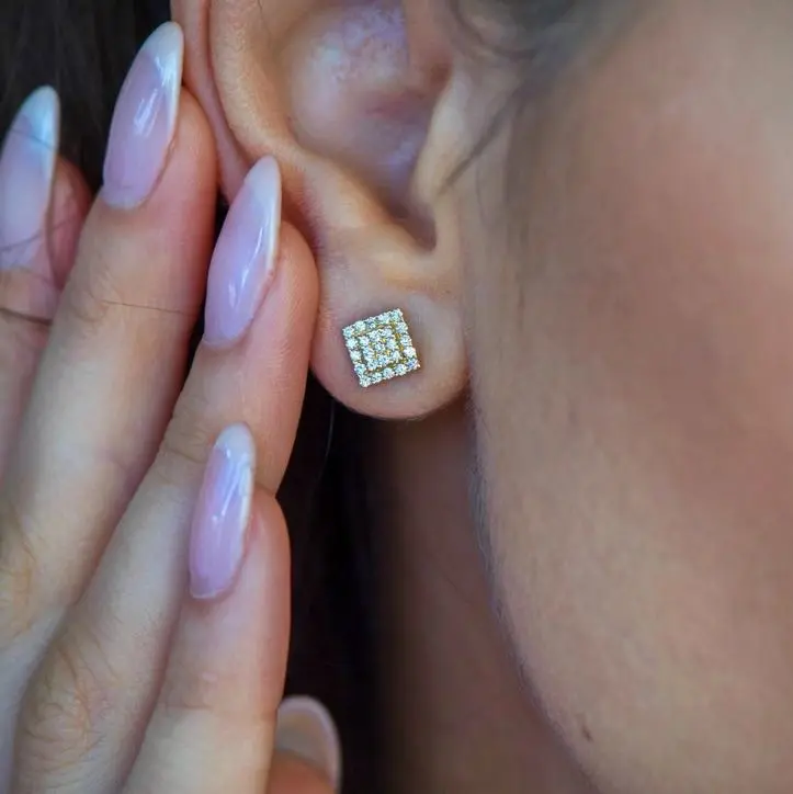 Time Square Stud Earrings