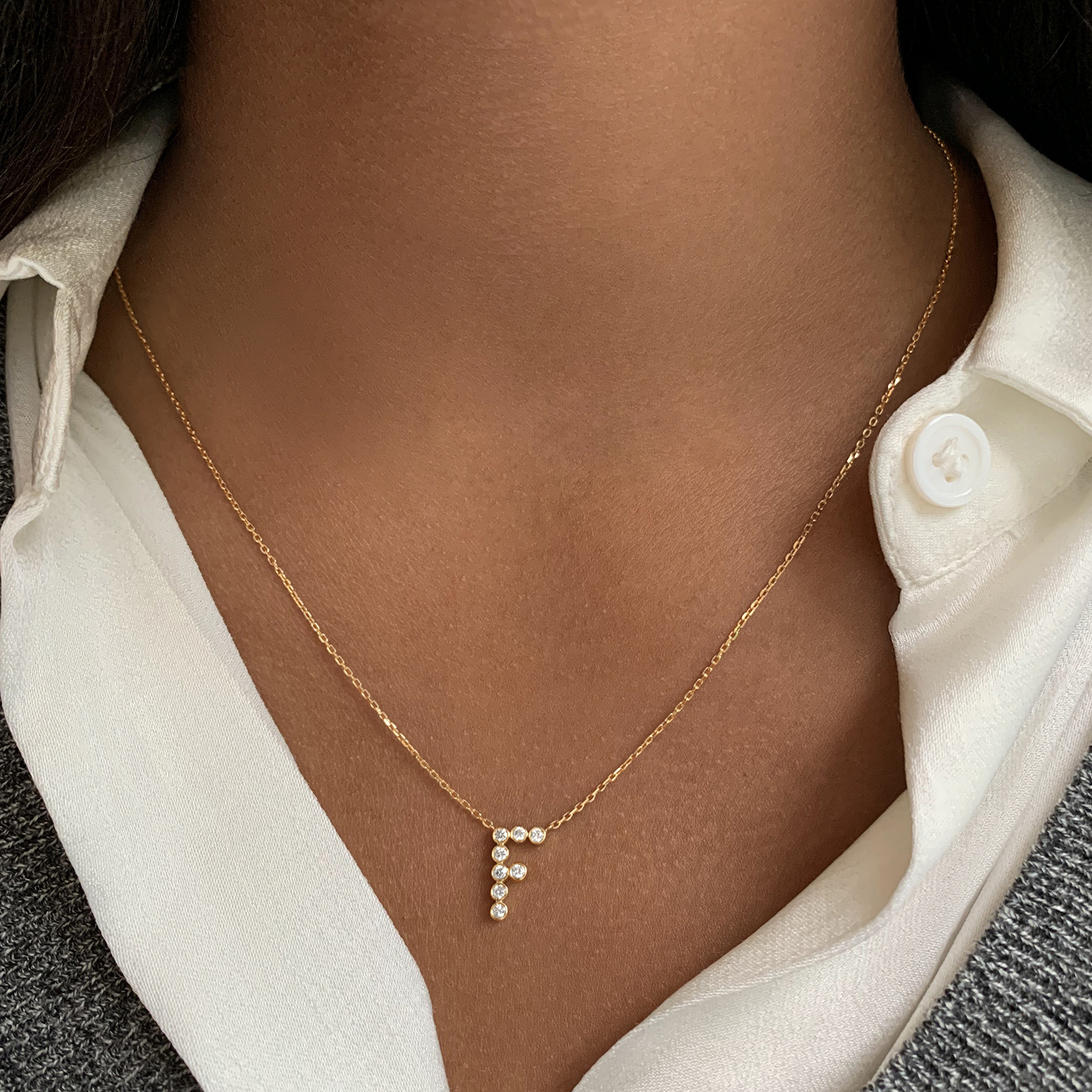 Diamond Letter Necklace - Custom letter necklace