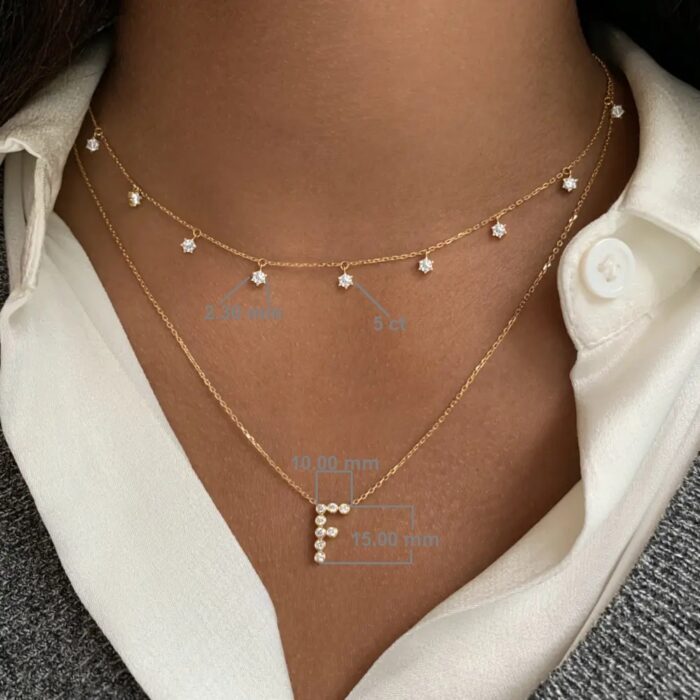 Diamond Pendant Choker – Cosmos Design in 18K Gold