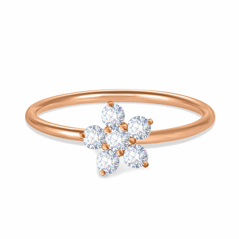 Ring Fairy Flower 18K Gold and Diamonds - Aquae Jewels