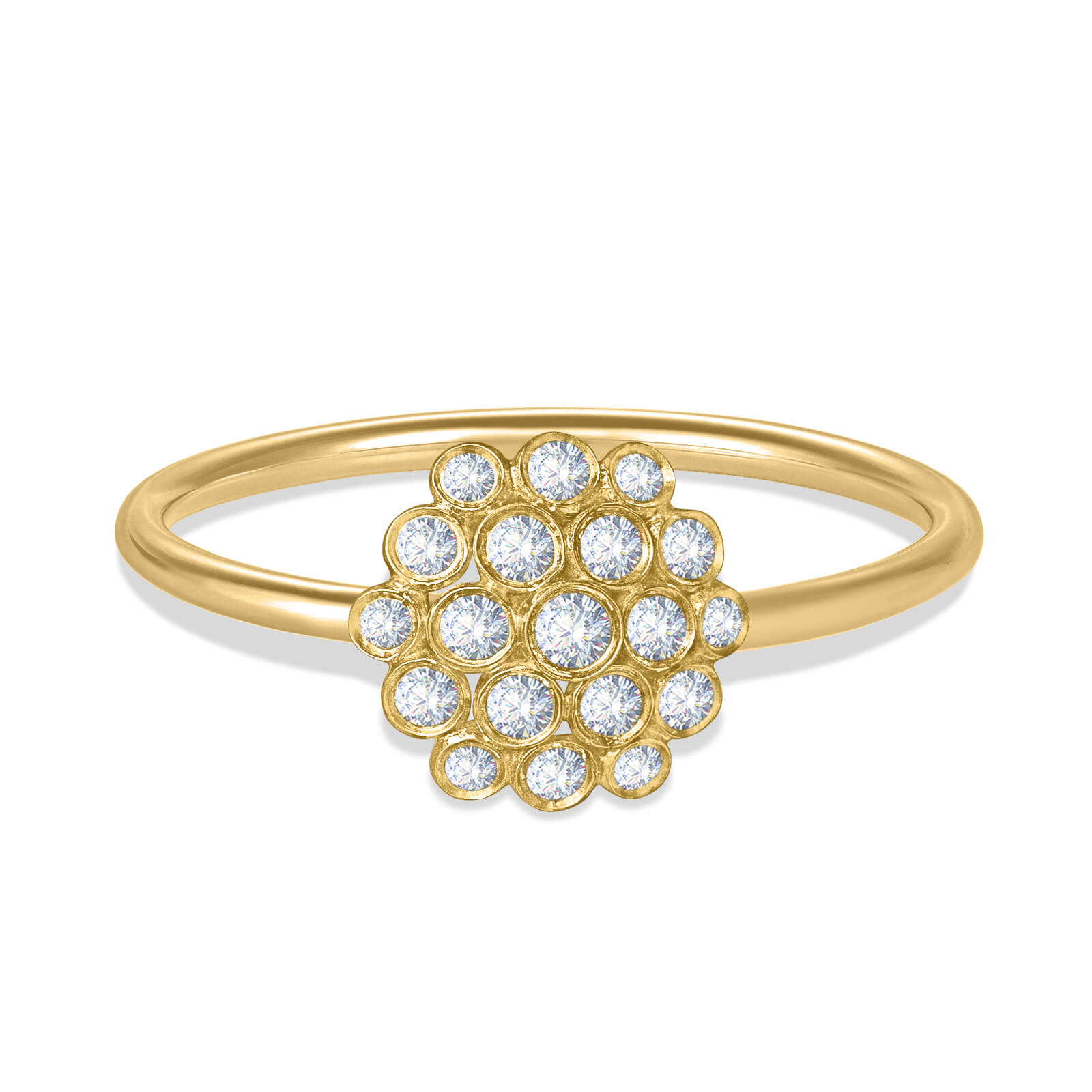 Diamond Cushion Ring - Josephine Ring 18k Gold