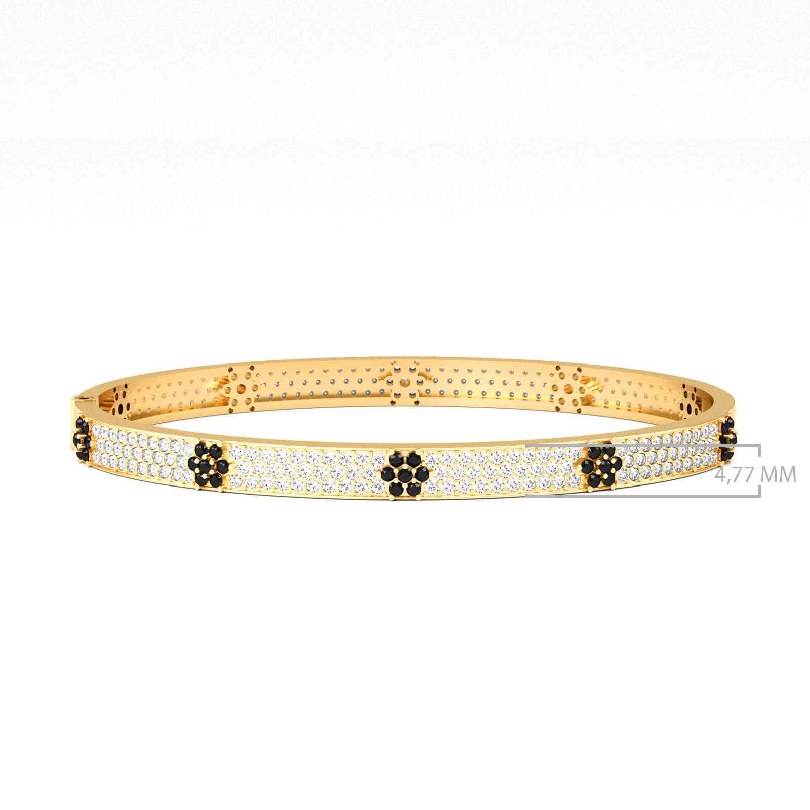 White Diamond Flower Bangle - Bracelet Joyful White 18K Gold