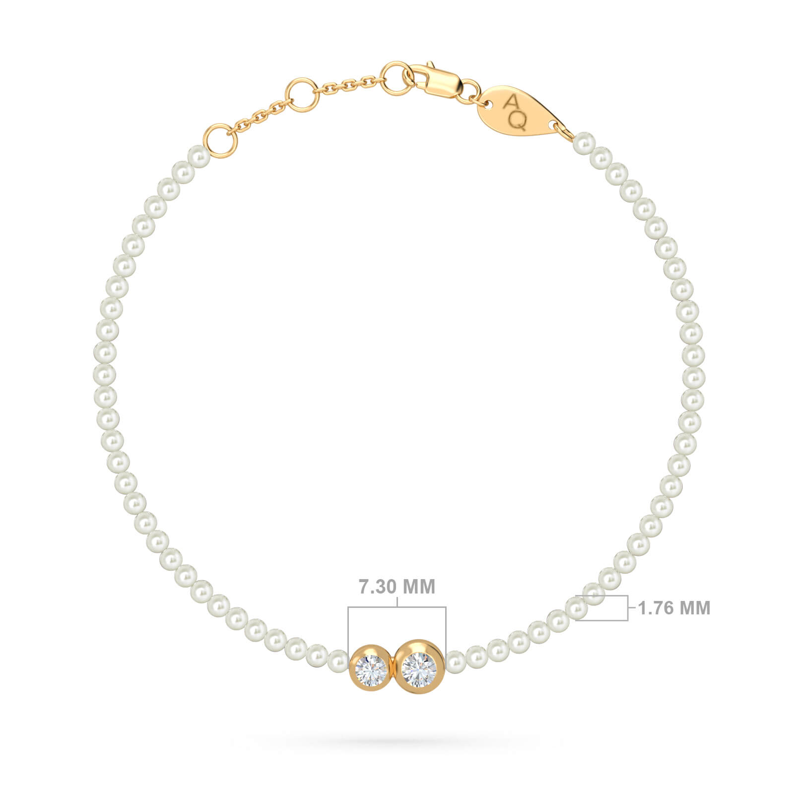 Baby Pearl Bracelet - Duo Diamond Pearls