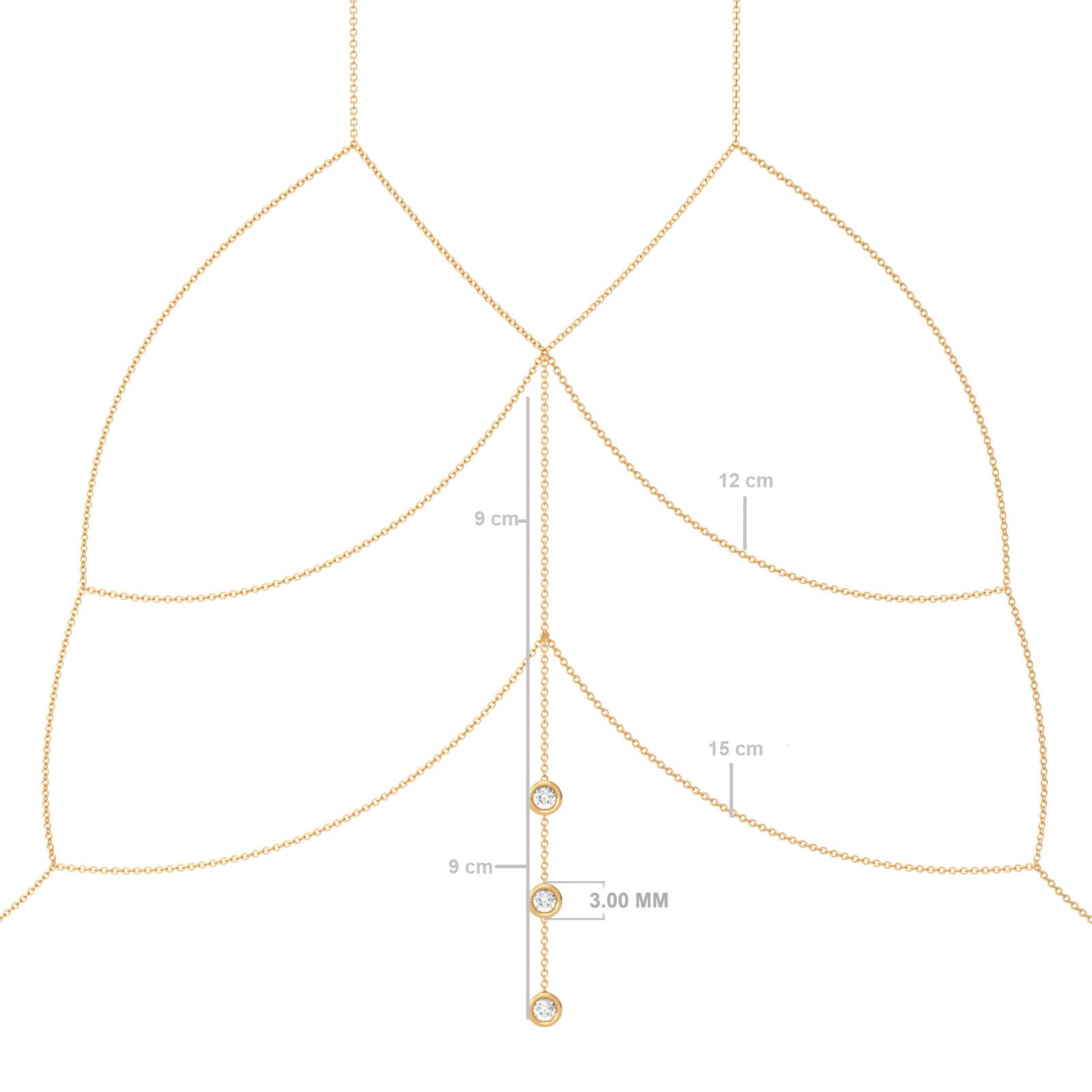 Diamond Body Chain - Camille Body Chain in 18K Gold
