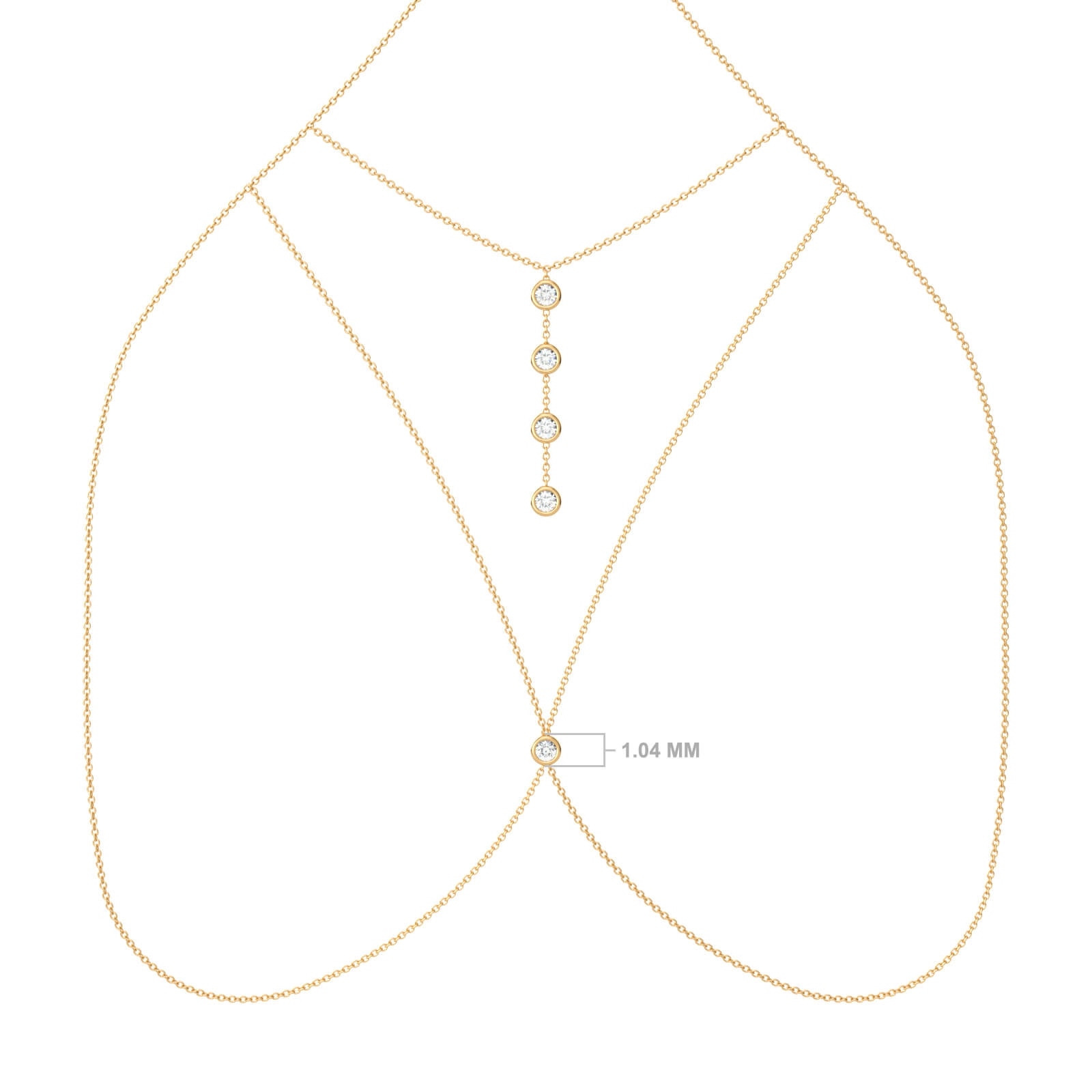 Diamond Body Chain - Louise Body Chain in 18K Gold