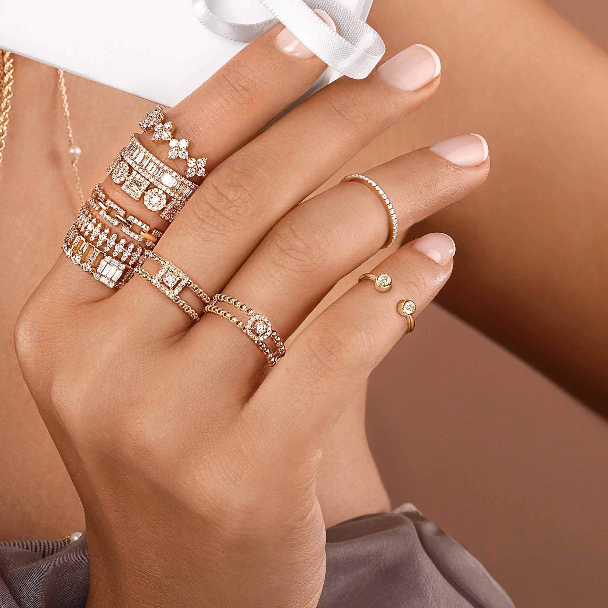Square-Cut Diamond Ring - Elixir Time Square 18k Gold