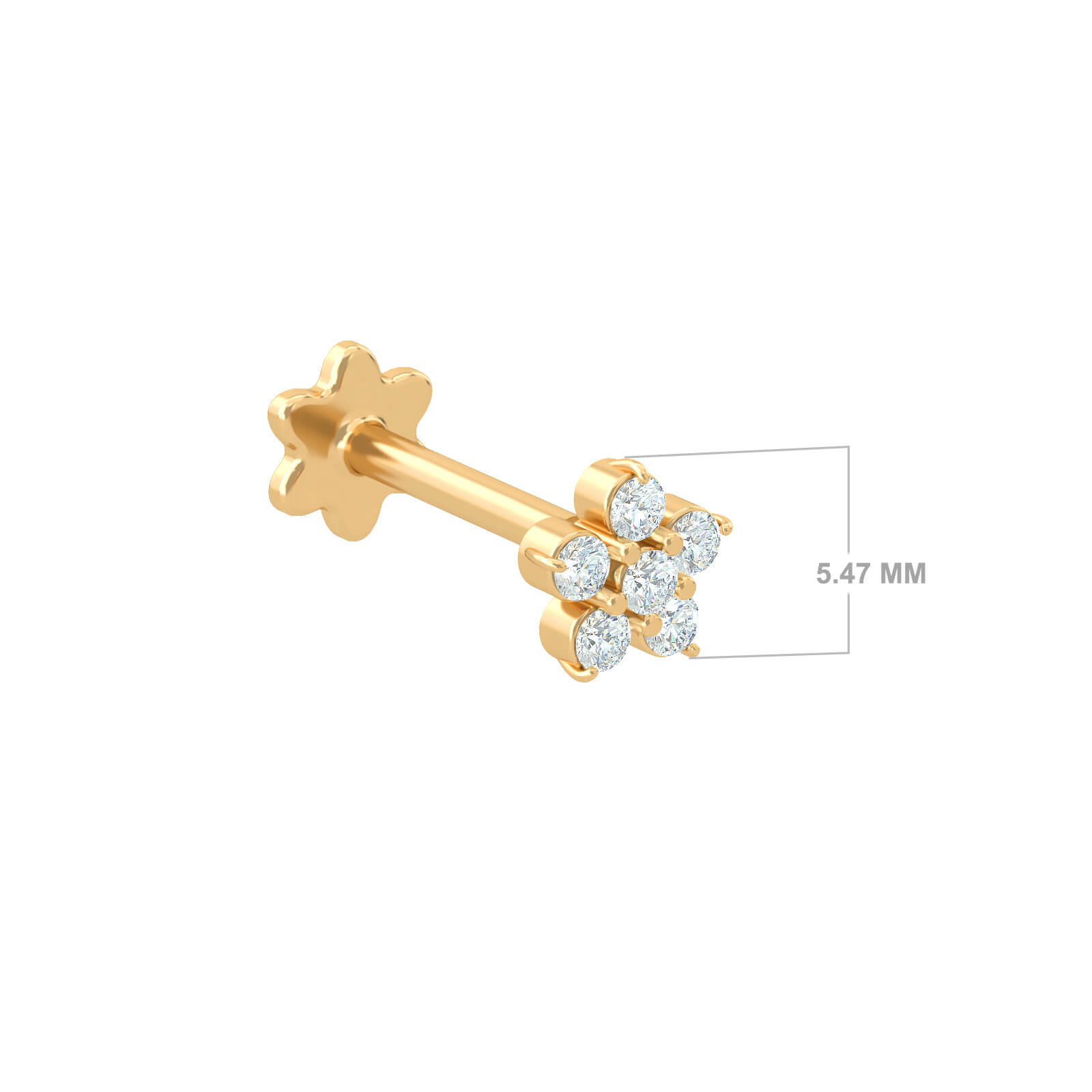 Floral Diamond Piercing - Flower Nostril Piercing