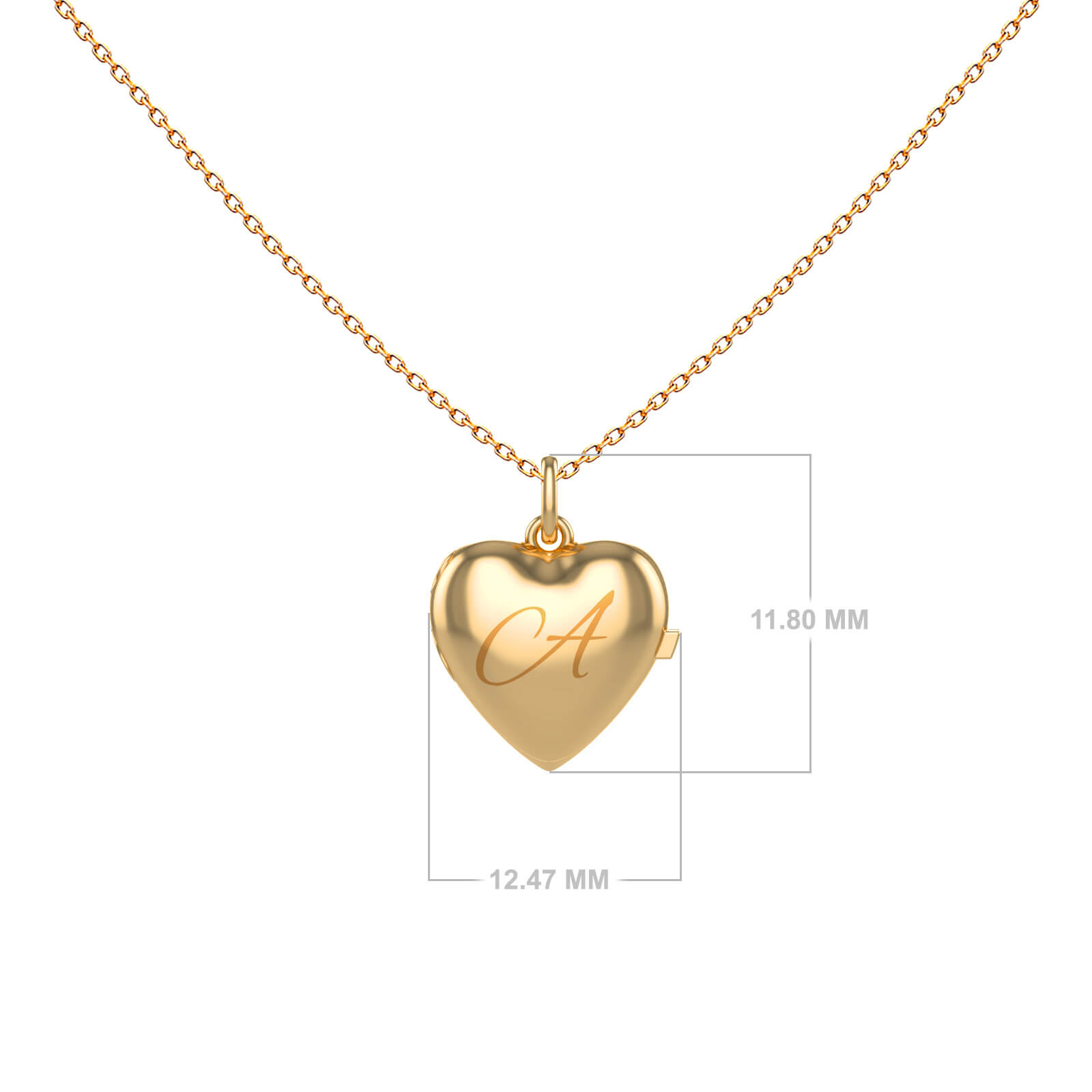 Locket Heart Letter Necklace Aquae Jewels