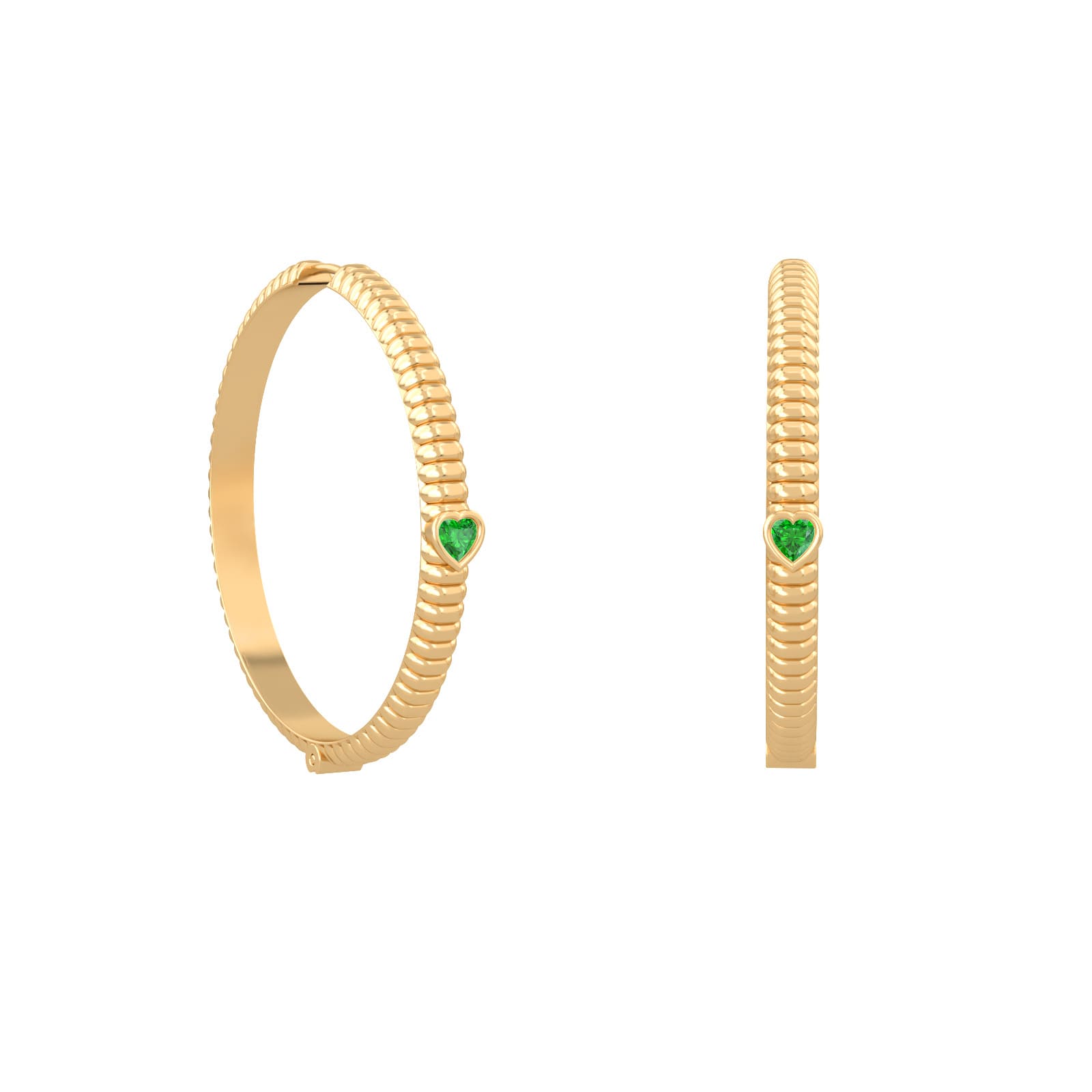 Hermes Heart Tall Hoop Earrings - on Precious Stone