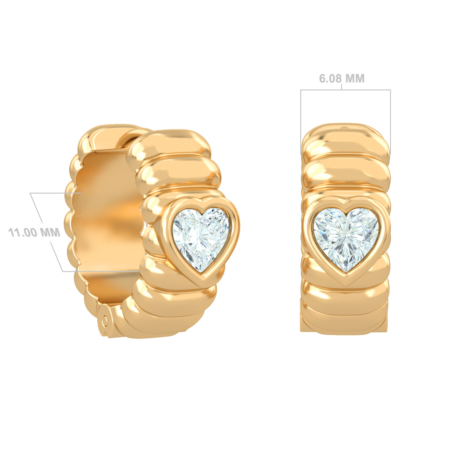 Hermes Heart Hoop Earrings