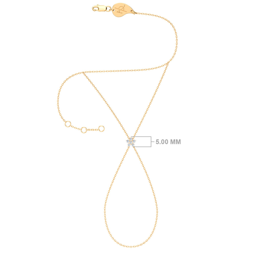 Fairy Flower Uno Hand Chain - 18K Gold and Diamond