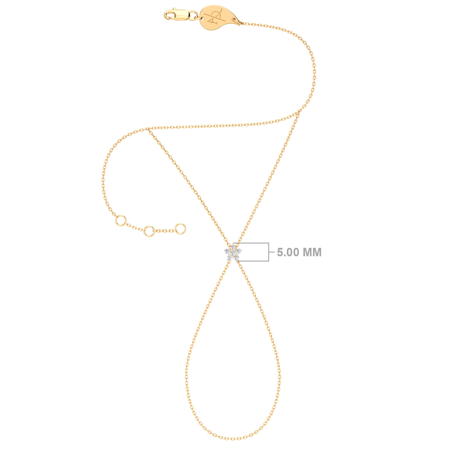 Fairy Flower Uno Hand Chain - 18K Gold and Diamond